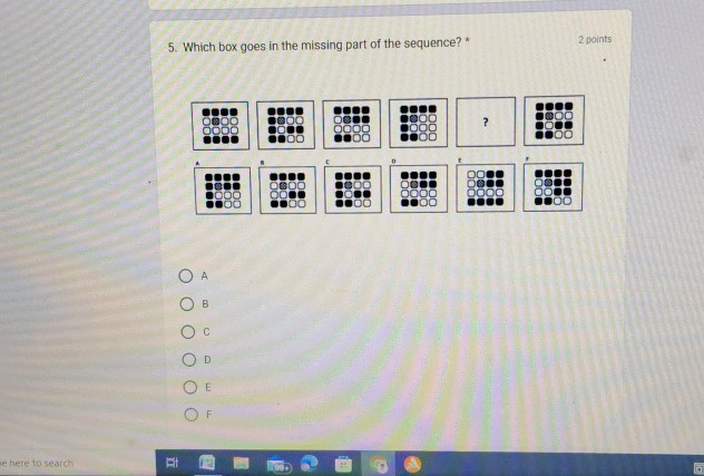 5 Which box goes in the missing part of the | StudyX