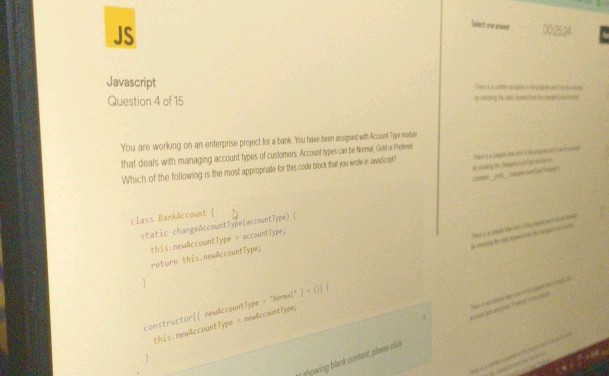 Javascript Question 4 of 15 l class | StudyX