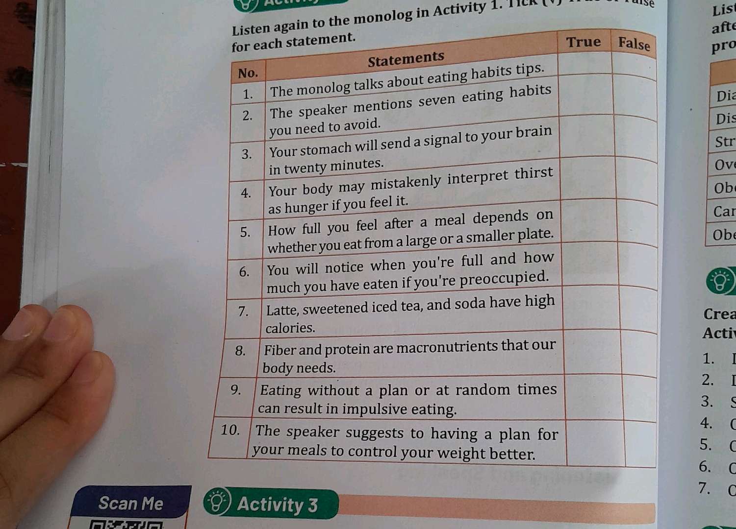 Listen again to the monolog in Activity 1 | StudyX