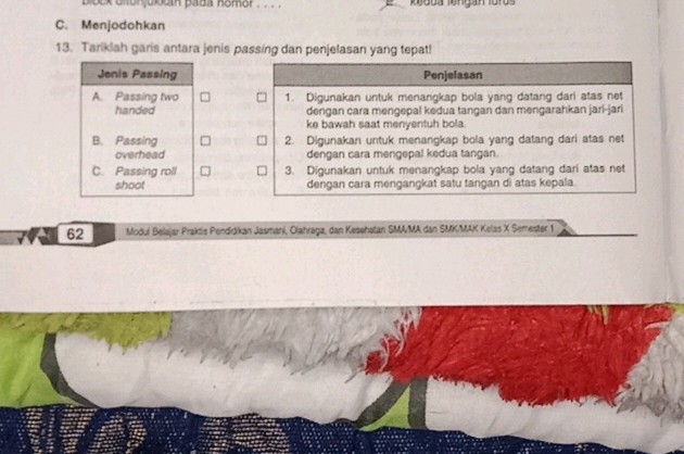 13 Tariklah garis antara jenis passing dan | StudyX