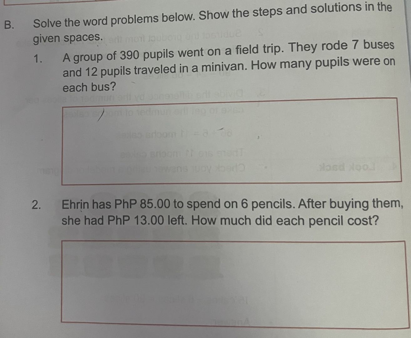 B Solve the word problems below Show the | StudyX