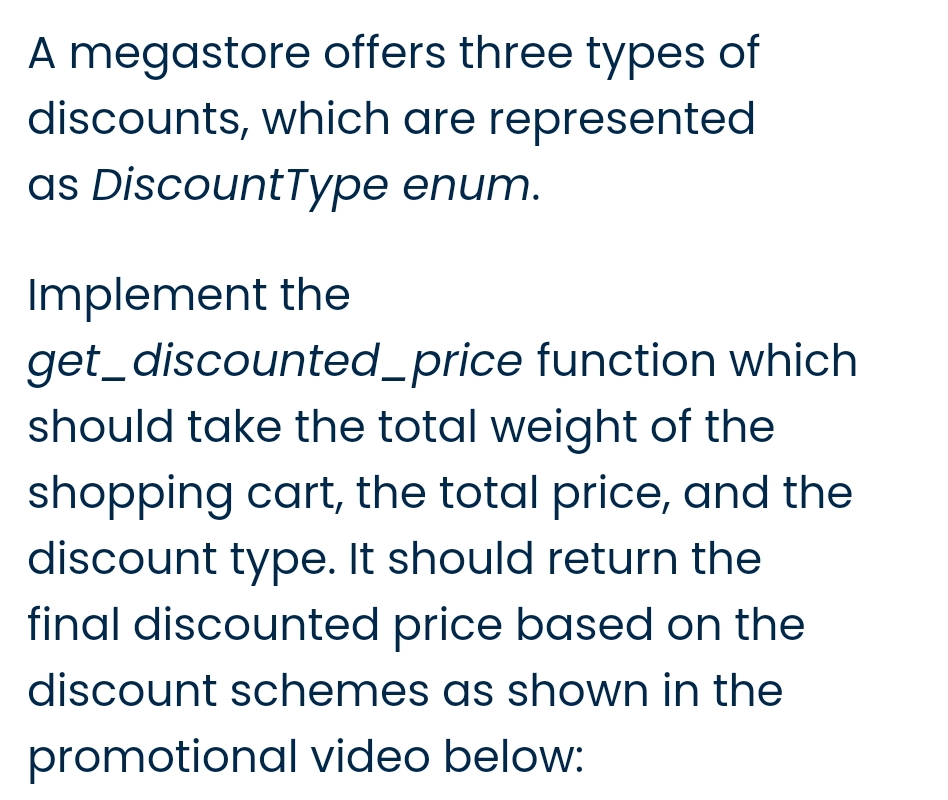 A megastore offers three types of discounts | StudyX