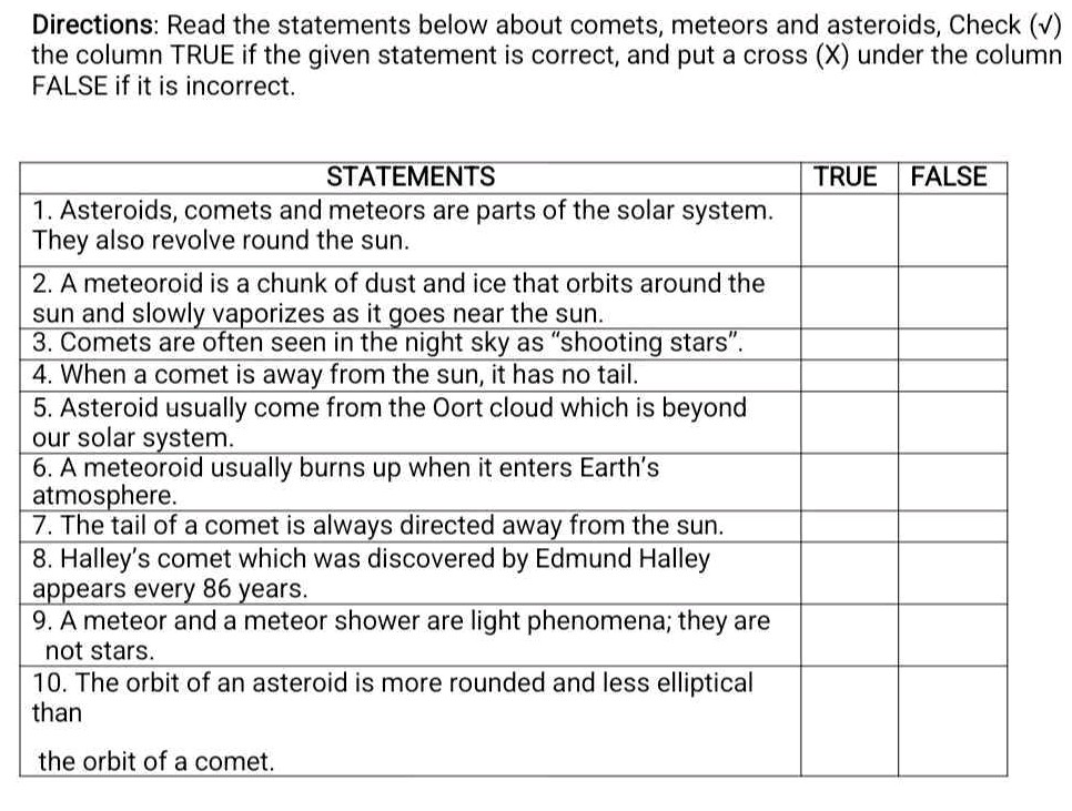 Directions Read the statements below about | StudyX