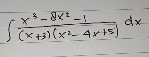 int fracx3 8x2 1 x 3 x2 4x 5 dx