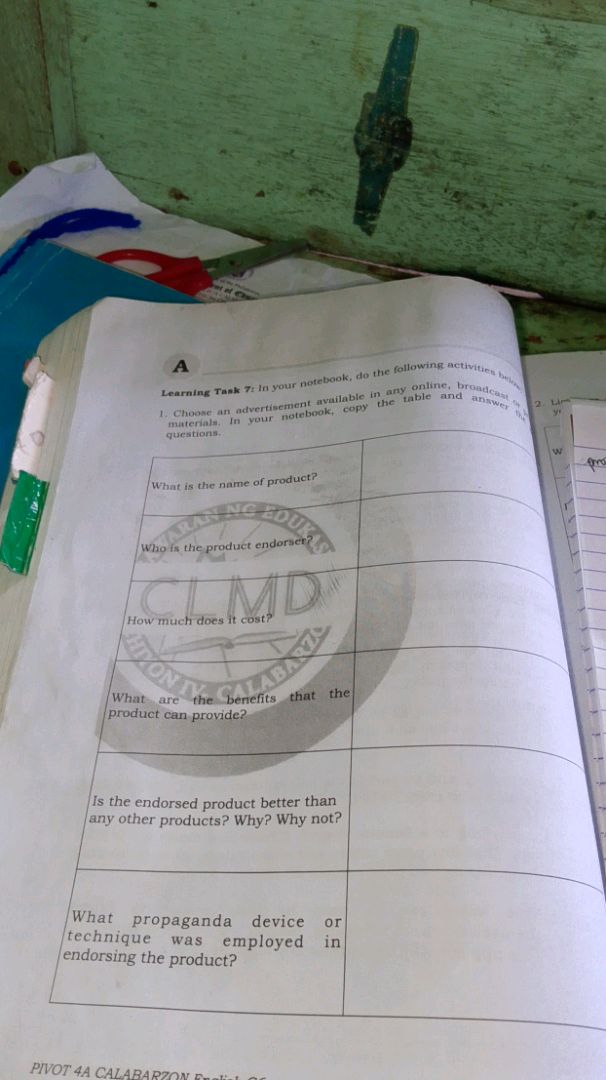 Learning Task 7 In your notebook do the | StudyX