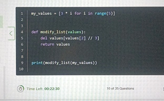 python myvalues = 3 i for i in range(5) def | StudyX
