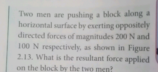 Two men are pushing a block along a | StudyX
