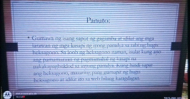 Panuto Gumawa ng isang sapot ng gagamba at | StudyX