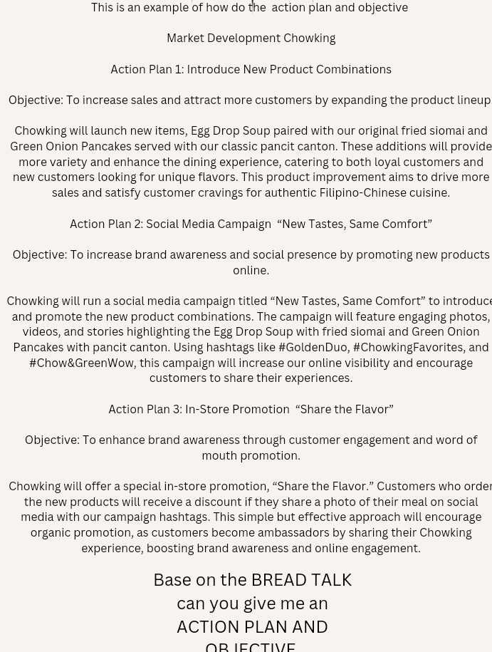 This is an example of how do the action plan | StudyX