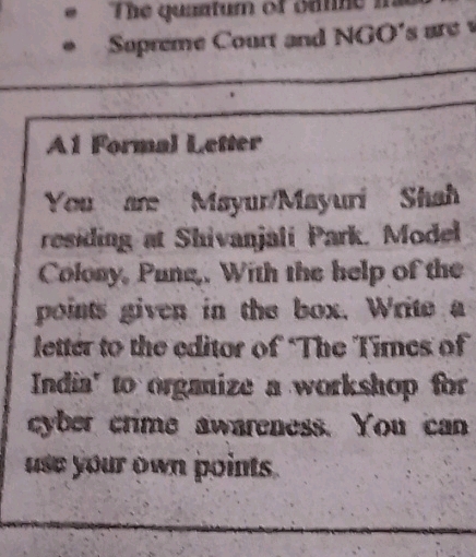 A1 Formal Letter You are Mayur/Mayuri Shah | StudyX