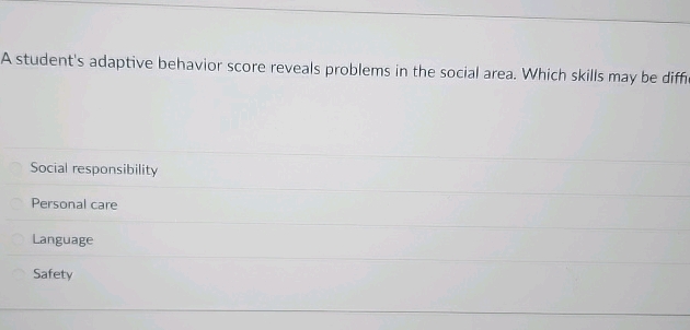 A students adaptive behavior score reveals | StudyX