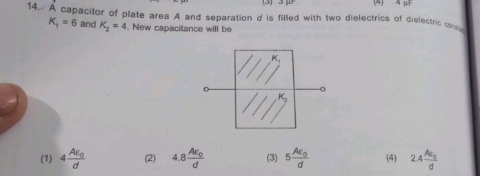 14 A capacitor of plate area A and | StudyX