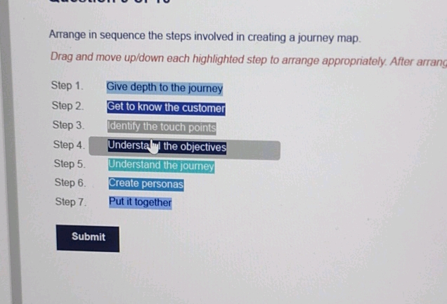 Arrange in sequence the steps involved in | StudyX