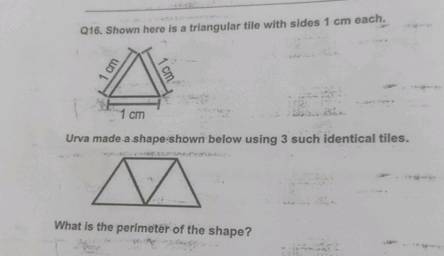 Q16 Shown here is a triangular tile with | StudyX
