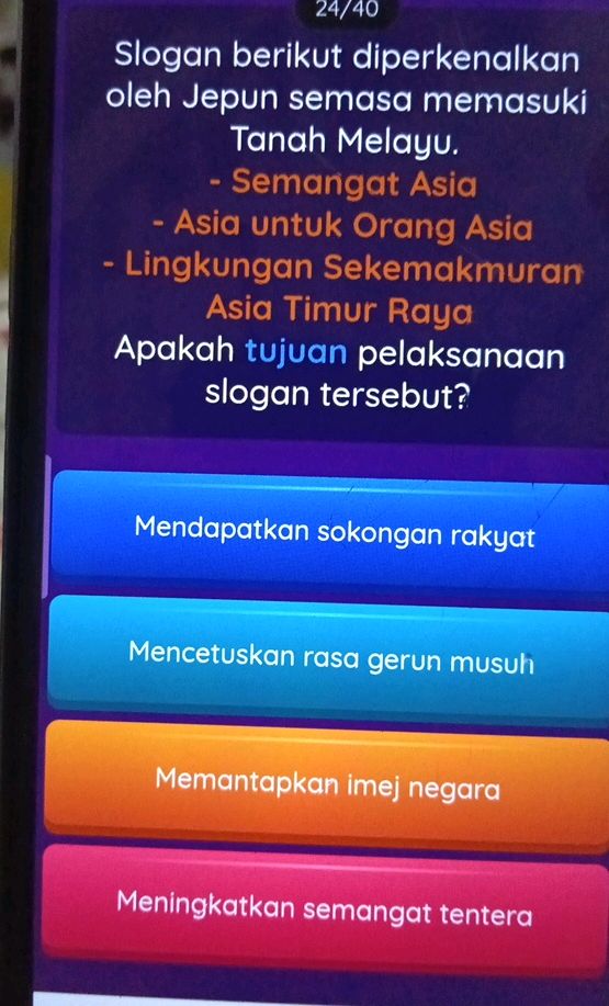 Slogan berikut diperkenalkan oleh Jepun | StudyX