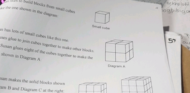 Susan likes to build blocks from small cubes | StudyX