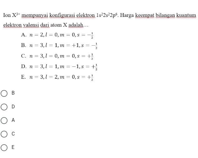 Ion X3+ mempunyai konfigurasi elektron | StudyX