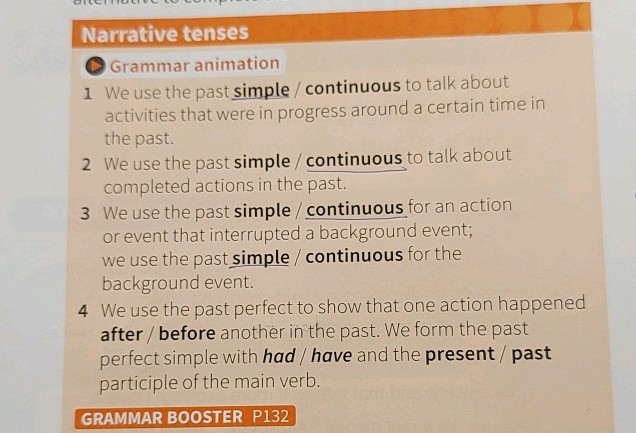 Narrative tenses Grammar animation 1 We use | StudyX