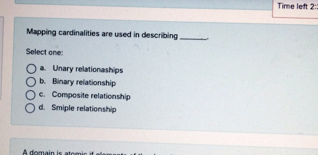Mapping cardinalities are used in describing | StudyX
