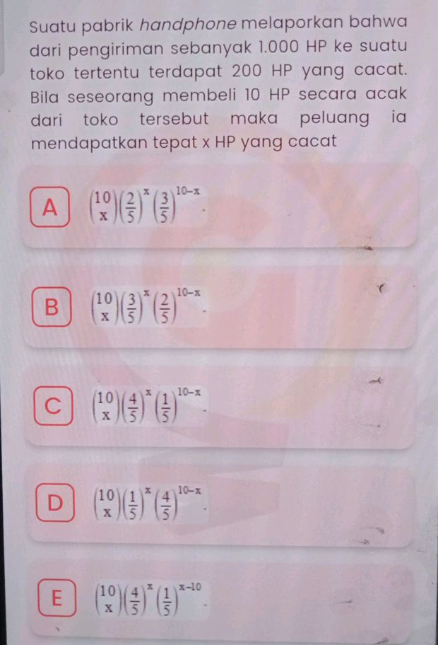 Suatu pabrik handphone melaporkan bahwa dari | StudyX