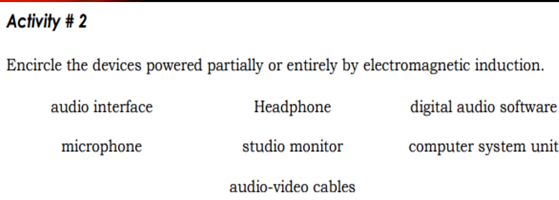 Activity 2 Encircle the devices powered | StudyX