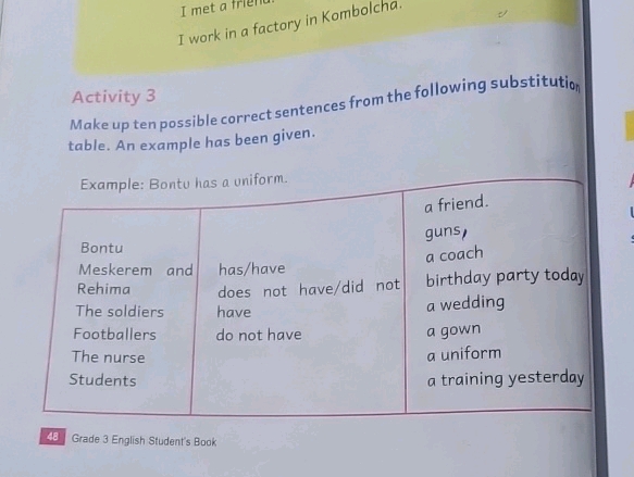 Activity 3 Make up ten possible correct | StudyX