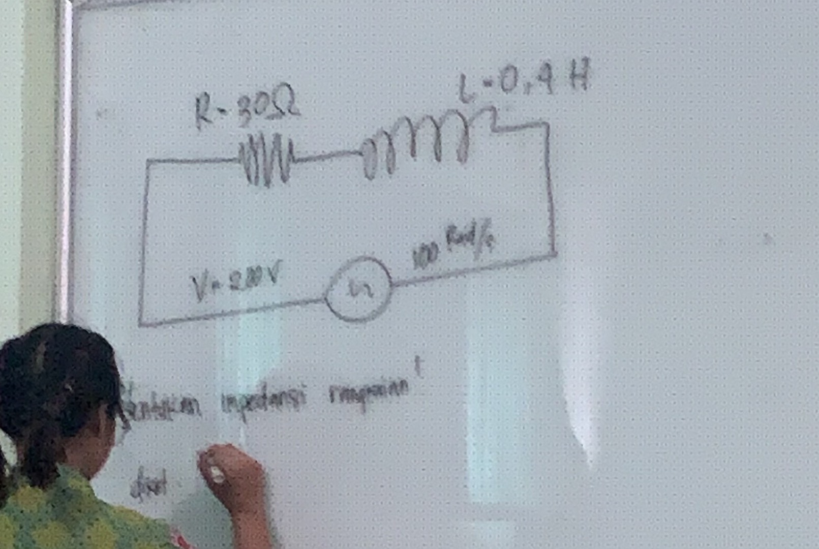 R=30 L=04H V=20V 100 rad/s Hitung Impedansi | StudyX