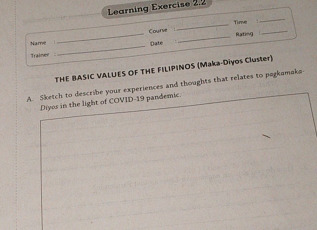 Learning Exercise 22 Name Course Time | StudyX