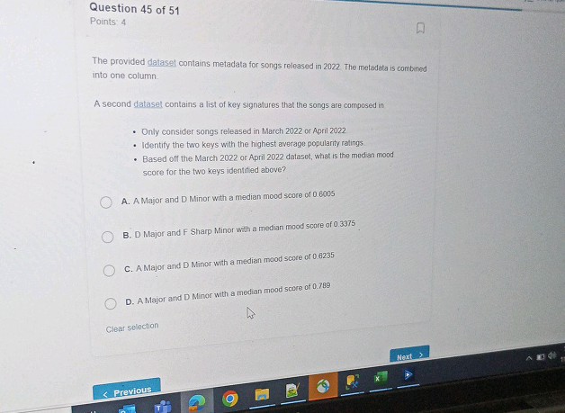 Question 45 of 51 Points 4 The provided | StudyX