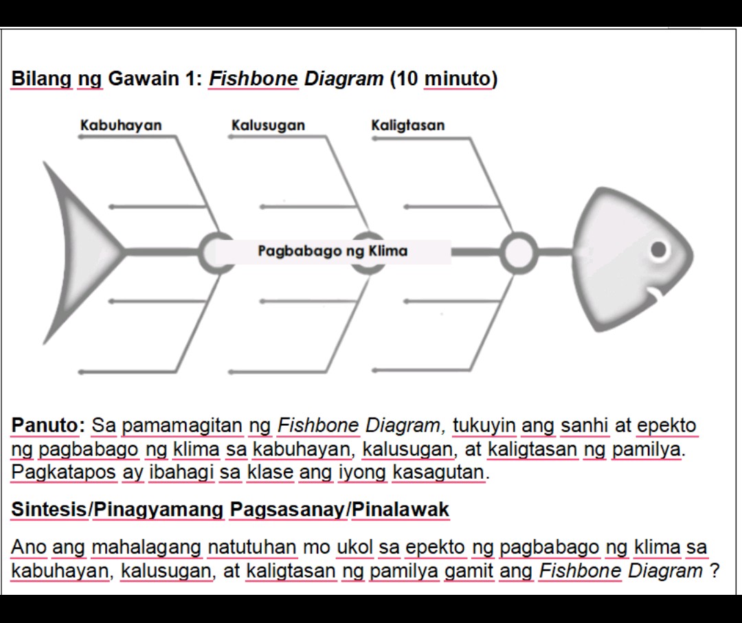 Bilang ng Gawain 1 Fishbone Diagram (10 | StudyX