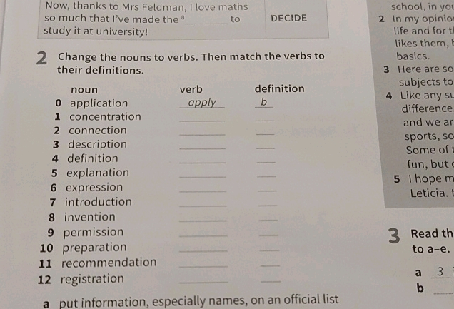 2 Change the nouns to verbs Then match the | StudyX