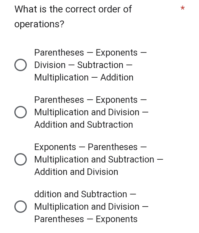 What is the correct order of operations | StudyX