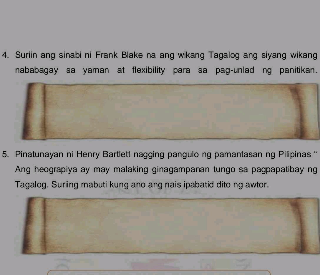 4 Suriin ang sinabi ni Frank Blake na ang | StudyX