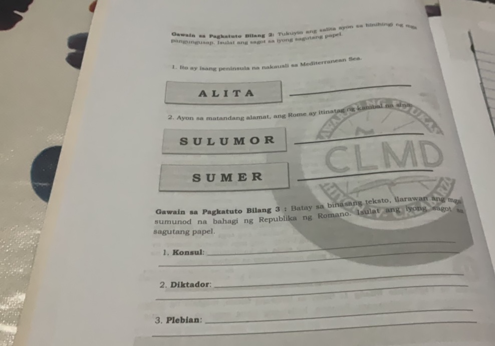 Gawain sa Pagkatuto Bilang 2 Tukuyin ang | StudyX