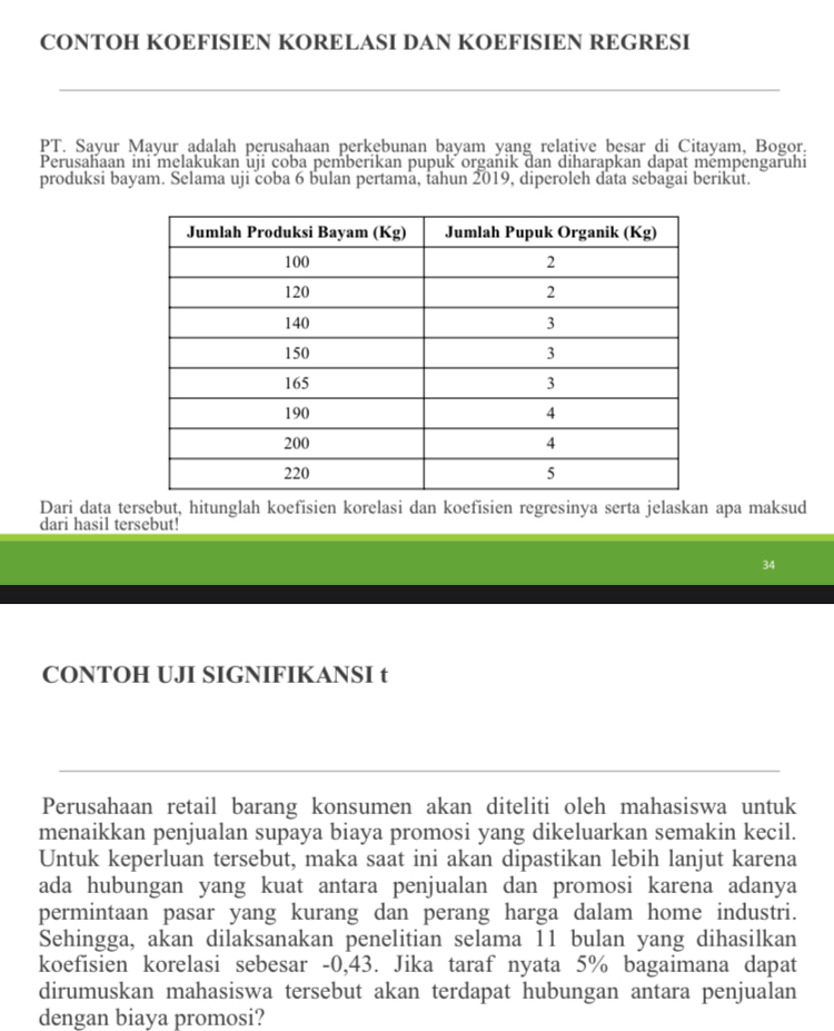 CONTOH KOEFISIEN KORELASI DAN KOEFISIEN | StudyX