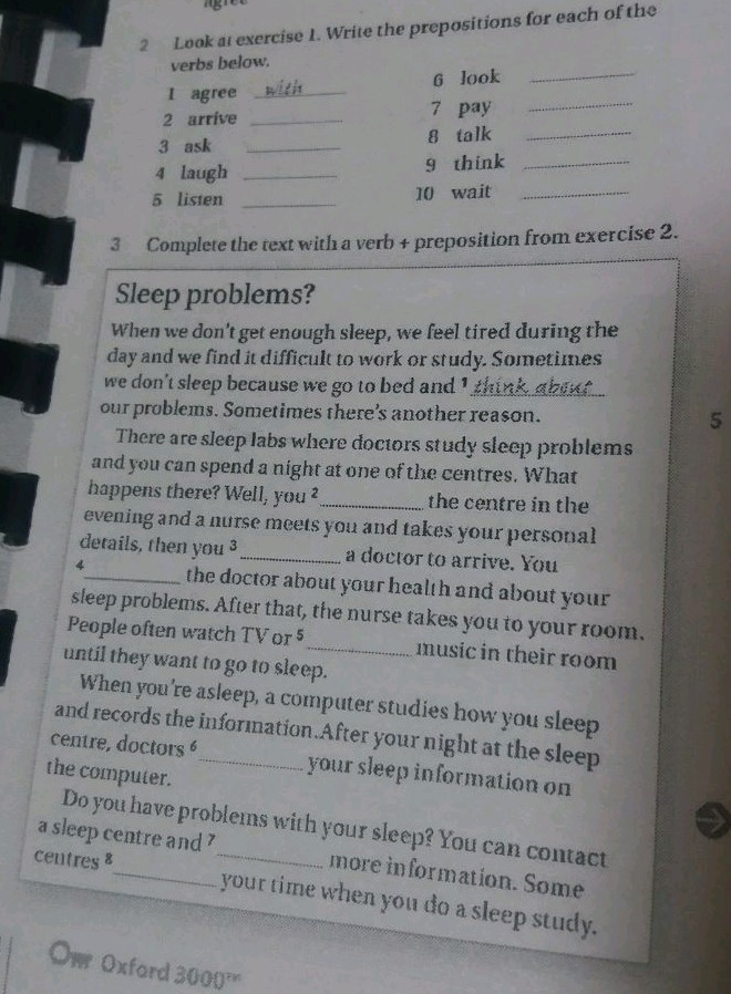 2 Look ar exercise 1 Write the prepositions | StudyX