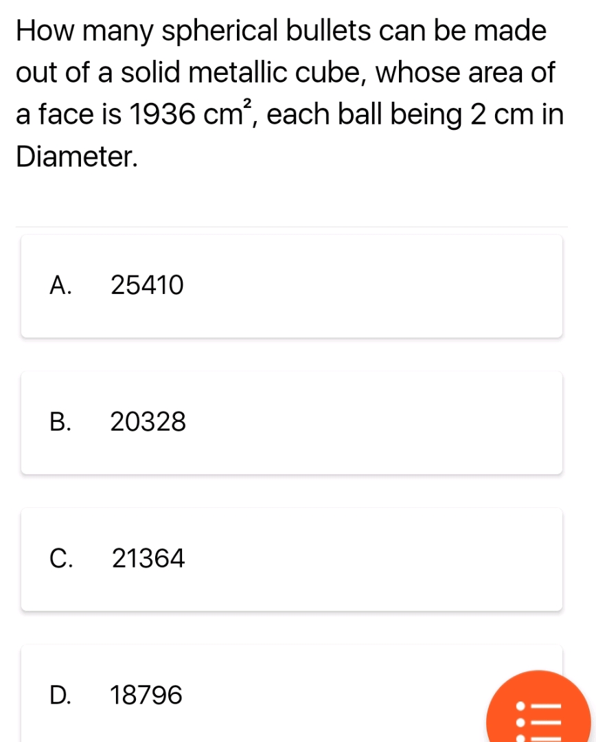 How many spherical bullets can be made out | StudyX