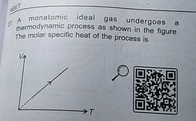 A monatomic ideal gas undergoes a | StudyX