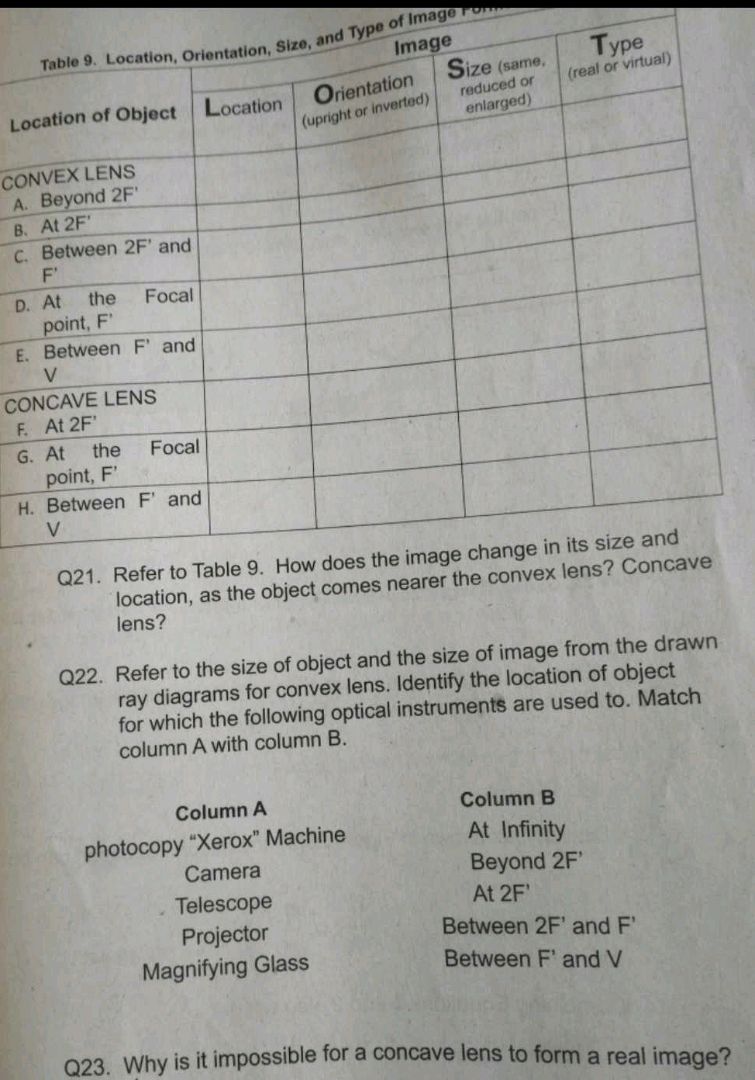 Table 9 Location Orientation Size and Type | StudyX