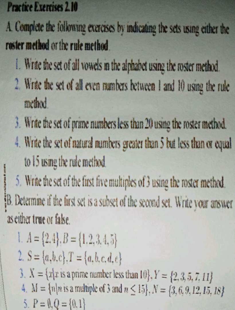 Practice Exercises 210 A Complete the | StudyX