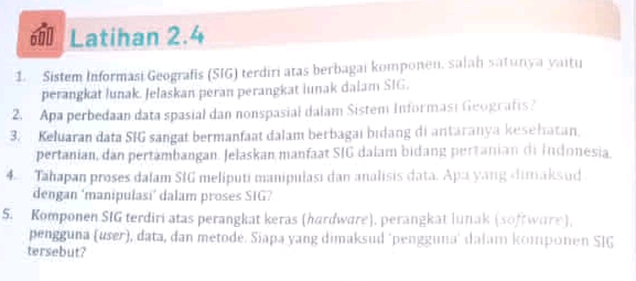 600 Latihan 24 1 Sistem Informasi Geografis | StudyX