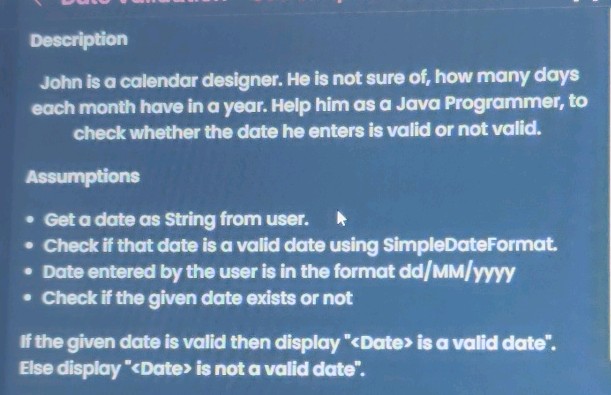DescriptionJohn is a calendar designer He is | StudyX