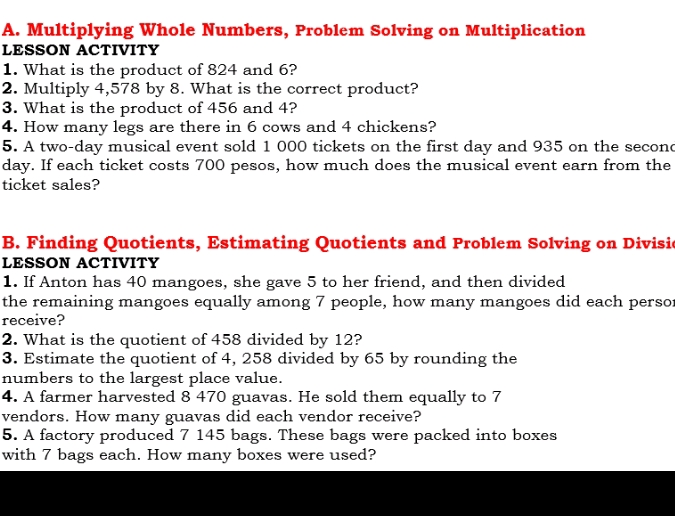 A Multiplying Whole Numbers Problem Solving | StudyX