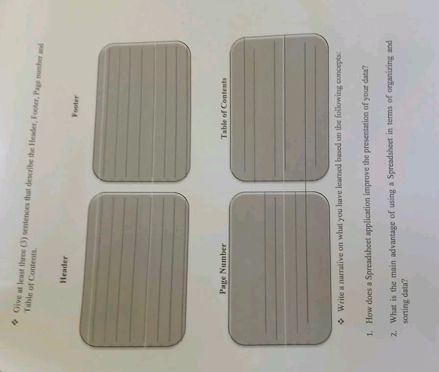 Table of Contents Give at least three (3) | StudyX