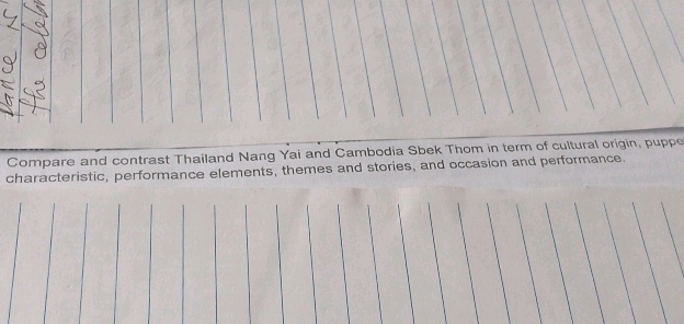 Compare and contrast Thailand Nang Yai and | StudyX