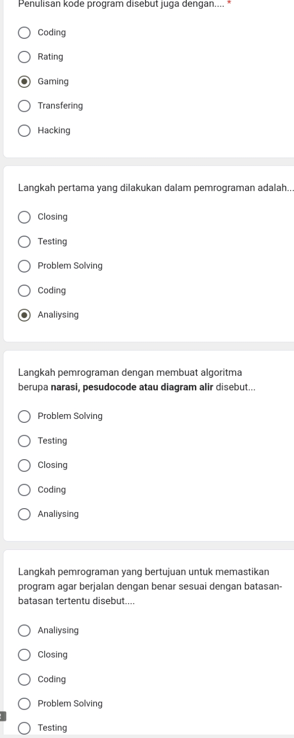 Penulisan kode program disebut juga dengan | StudyX