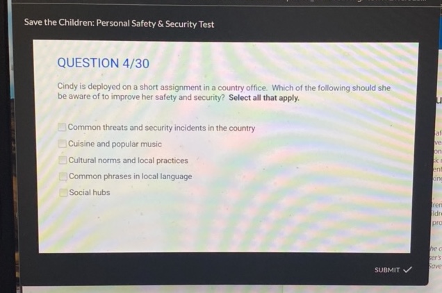 Save the Children Personal Safety Security | StudyX