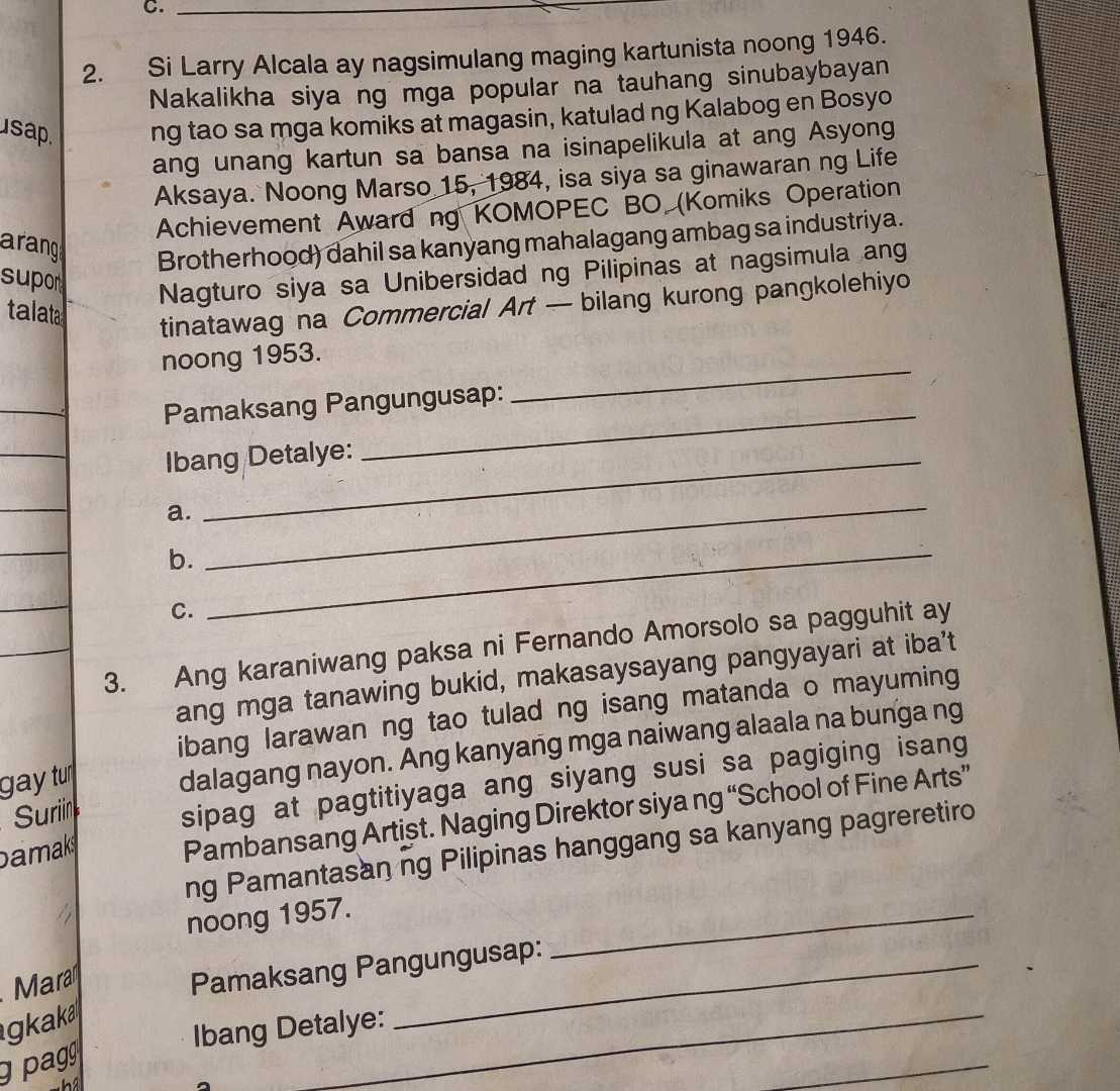 2 Si Larry Alcala ay nagsimulang maging | StudyX