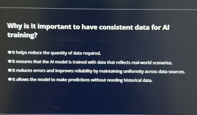 Why is it important to have consistent data | StudyX