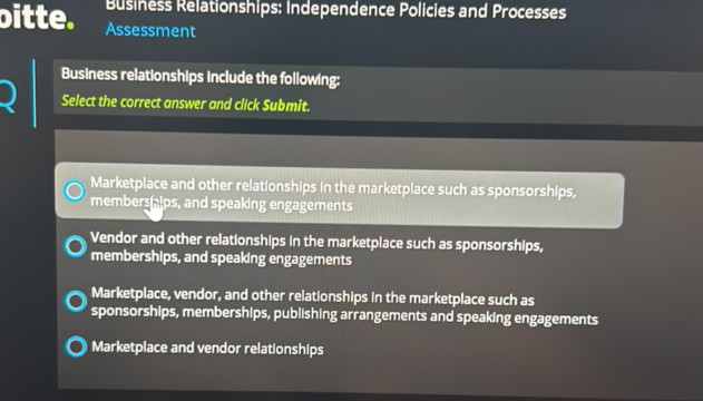 Business relationships include the following | StudyX